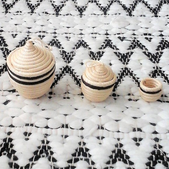 Vintage | Accents | Aztec Stackable Baskets With Lids Set Of 6 | Poshmark